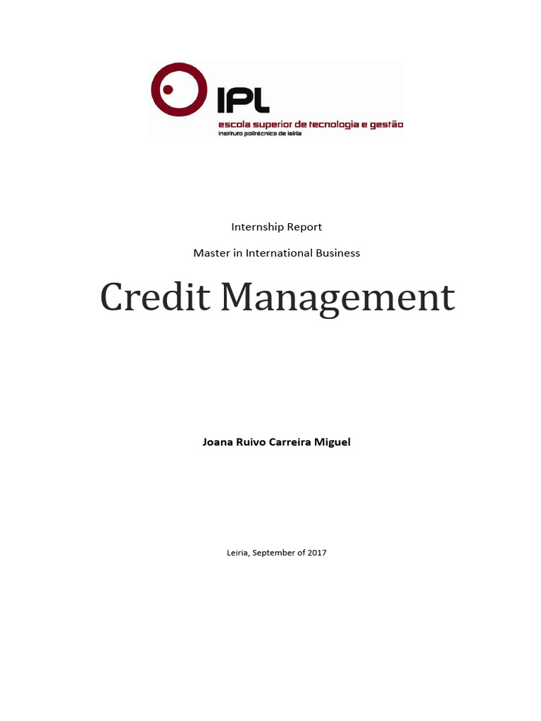 JoanaMiguel Creditmanagement Internshipreport | PDF | Banks | Taxes