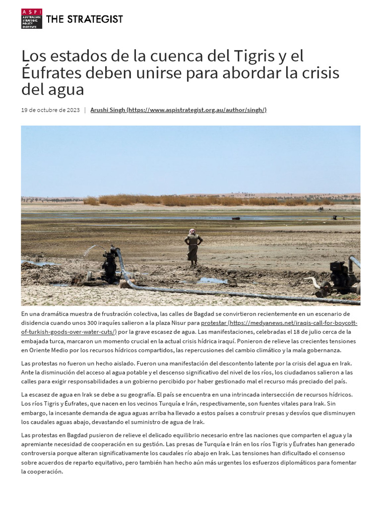 Los Estados de La Cuenca Del Tigris y El Éufrates Deben Unirse para ...