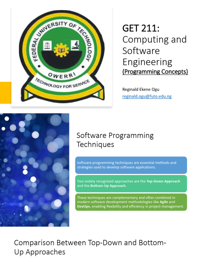 GET 211 - Lecture Material-Ogu-2 | PDF | Computer Programming | Control Flow