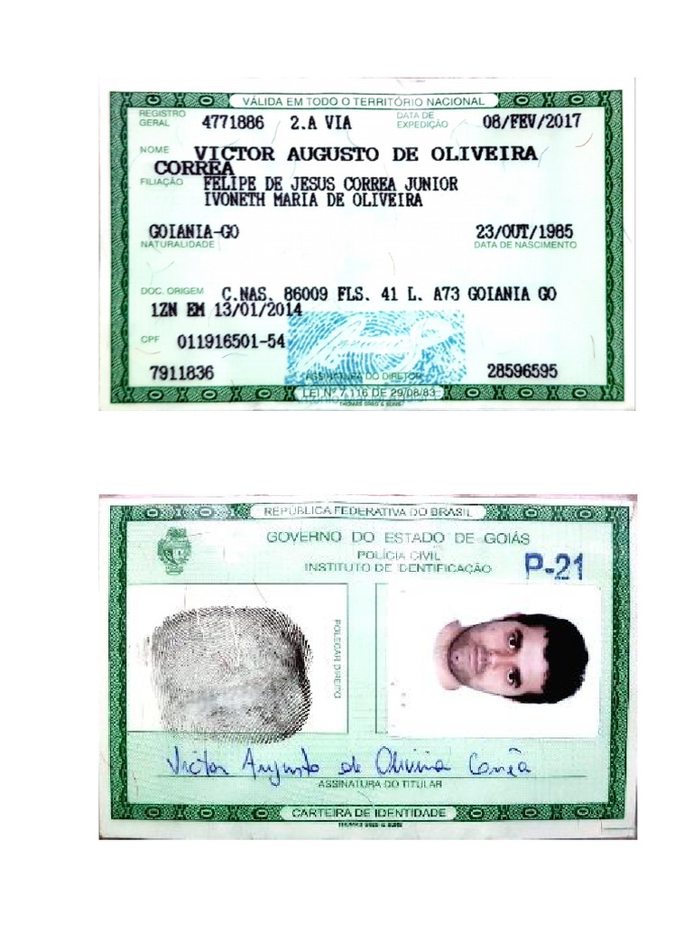RG Frente e Verso | PDF