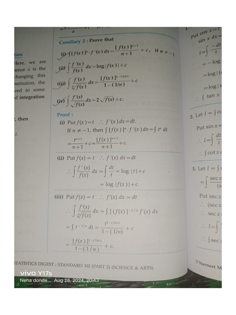Maths Part 2 Lesson 3 Indefinite Integration Theorem | PDF
