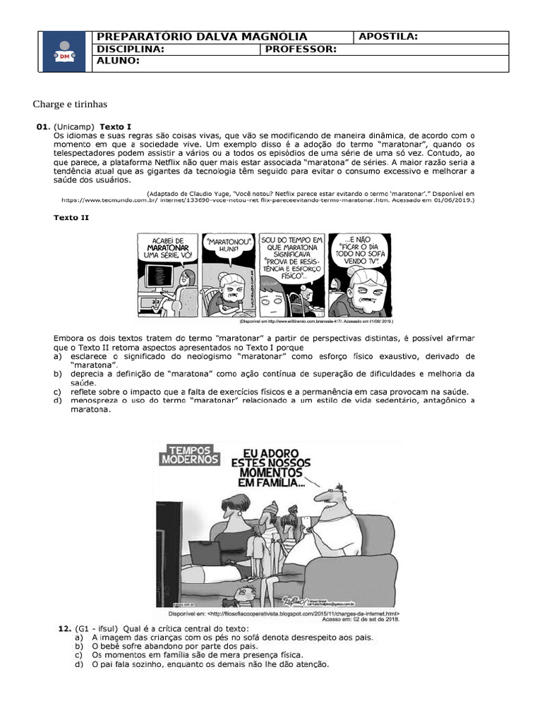 Charge e Tirinhas | PDF