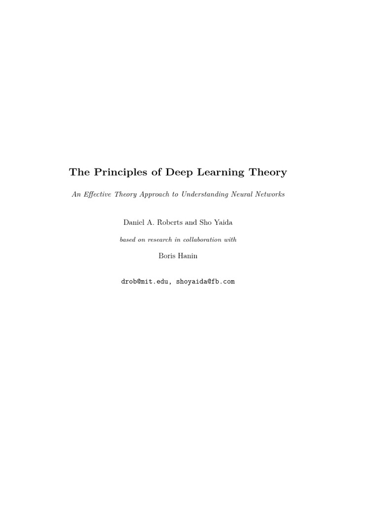 The Principles of Deep Learning Theory | PDF | Deep Learning | Statistical Mechanics