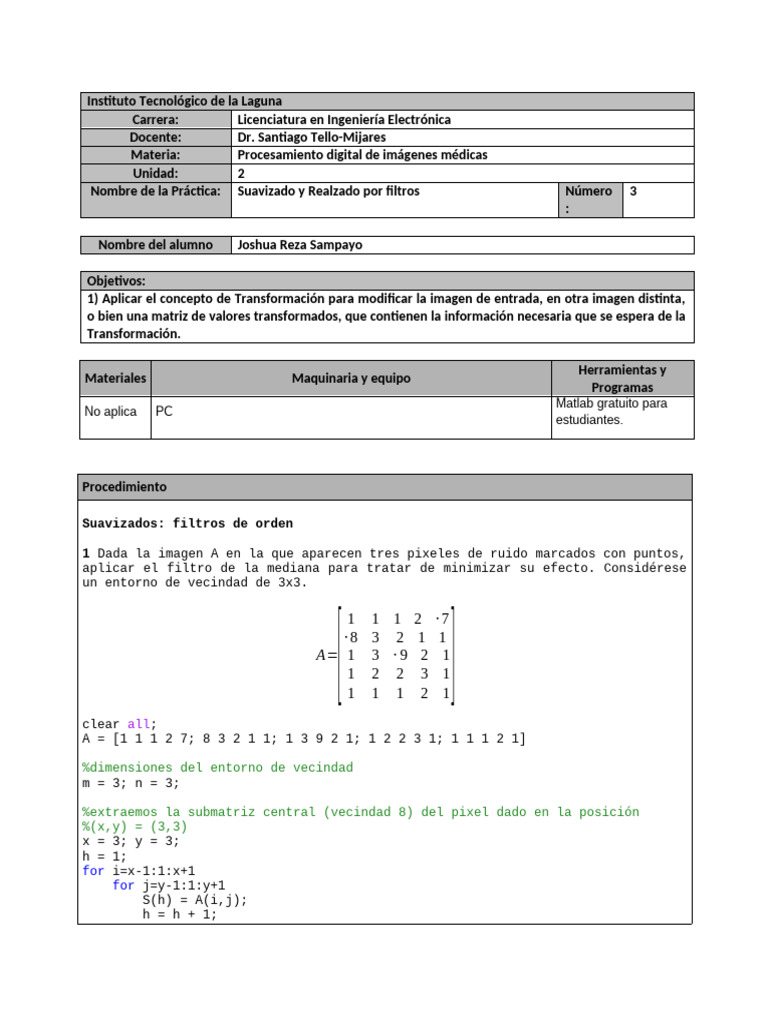 PRACTICA3 Procesamiento Digital de Imágenes Médicas | PDF