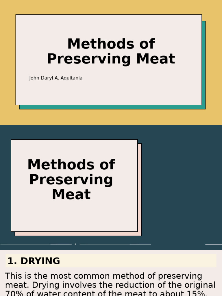 Methods of Preserving Meat: John Daryl A. Aquitania | PDF | Curing (Food Preservation) | Smoking ...