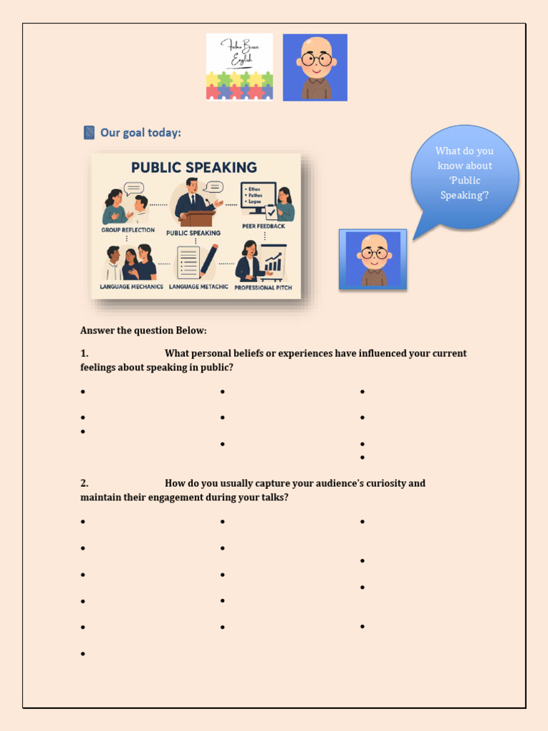 Public Speaking Lesson Complete Final | PDF | Public Speaking | Verb