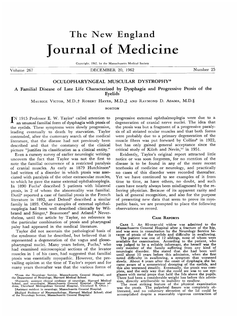 Opmd Nejm 1962 | PDF