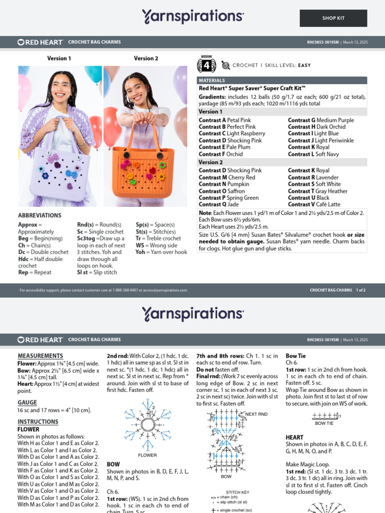 Crochet Pattern bag charms | PDF | Crochet | Textiles