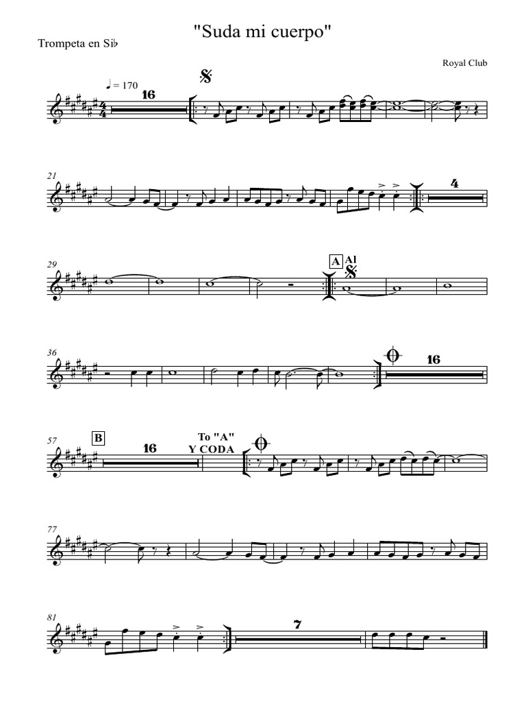 Suda Mi Cuerpo Arreglo 2 Metales | PDF