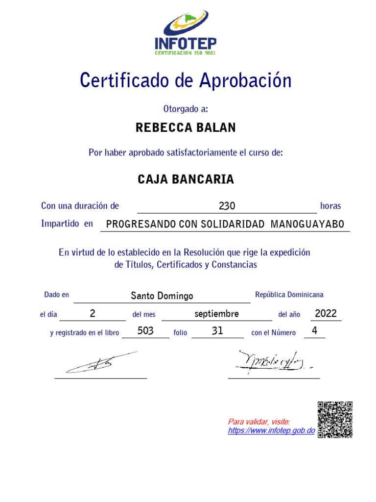 Mis certificados ? | PDF