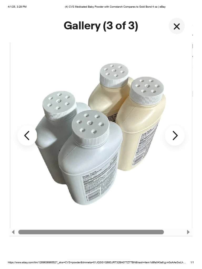 CVS Medicated Baby Powder With Cornstarch Compares To Gold Bond 4 Oz ...