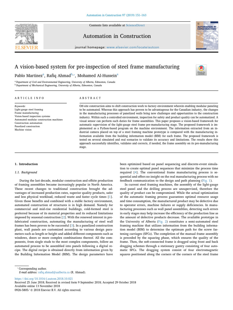 A Vision Based System For Pre Inspection of Steel F - 2019 - Automation ...