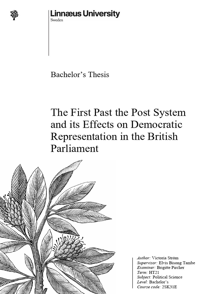 FPTP System's Impact on UK Democracy | PDF | Voting | Electoral District
