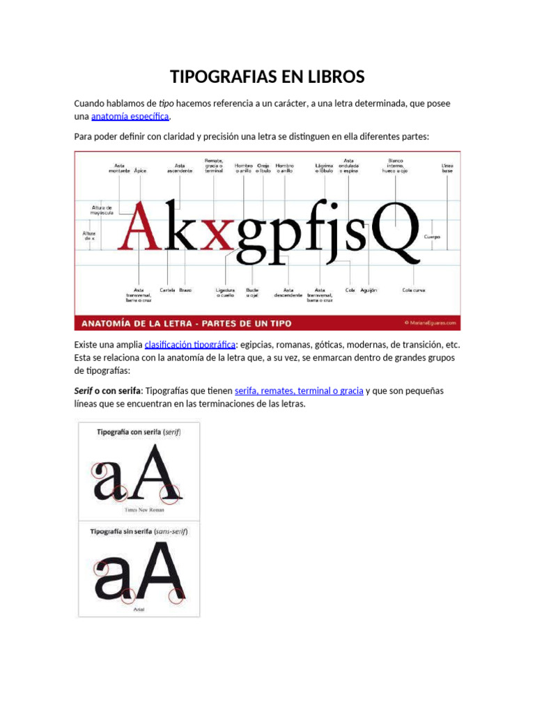 TIPOGRAFIAS EN LIBROS | PDF | Tipografía | Serif