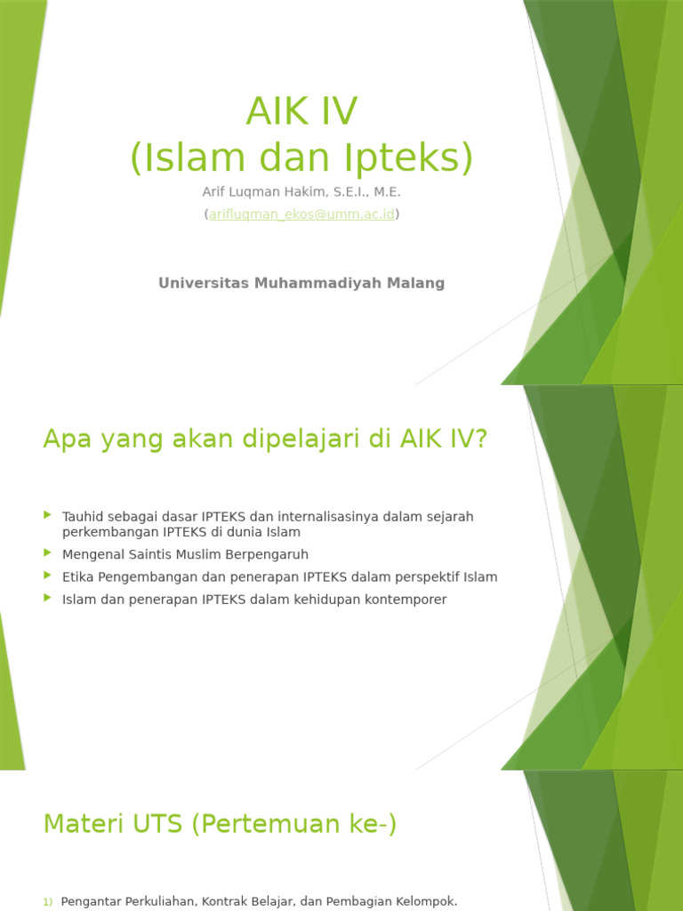 01. Kontrak Belajar AIK IV | PDF