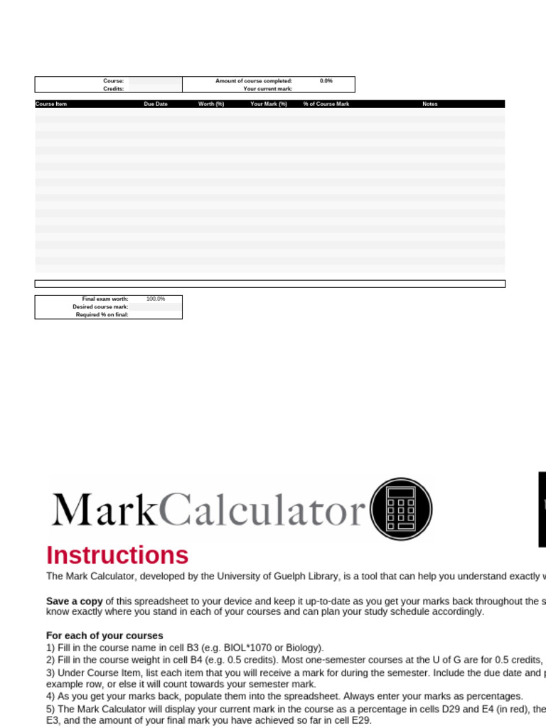mark_calculator | PDF | Spreadsheet | Software