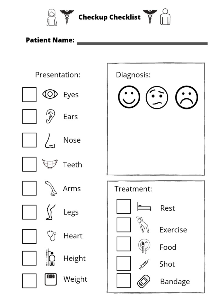 Vet and Doctor Play Checklists | PDF