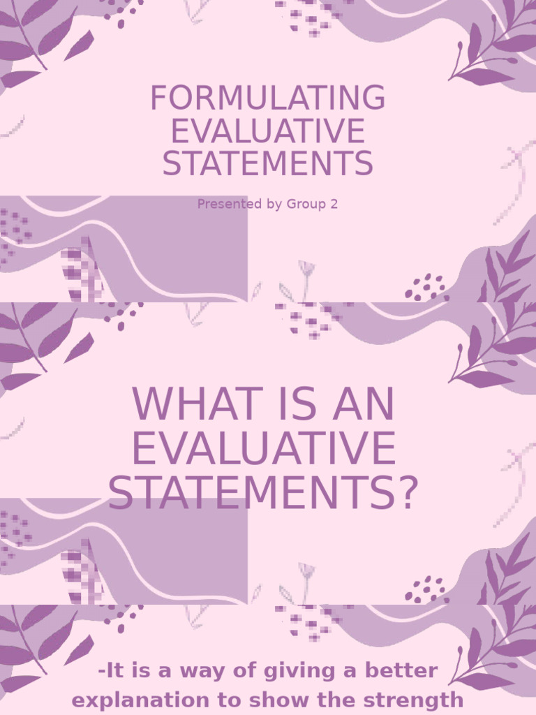 Formulating Evaluative Statement | PDF | Logic | Epistemology