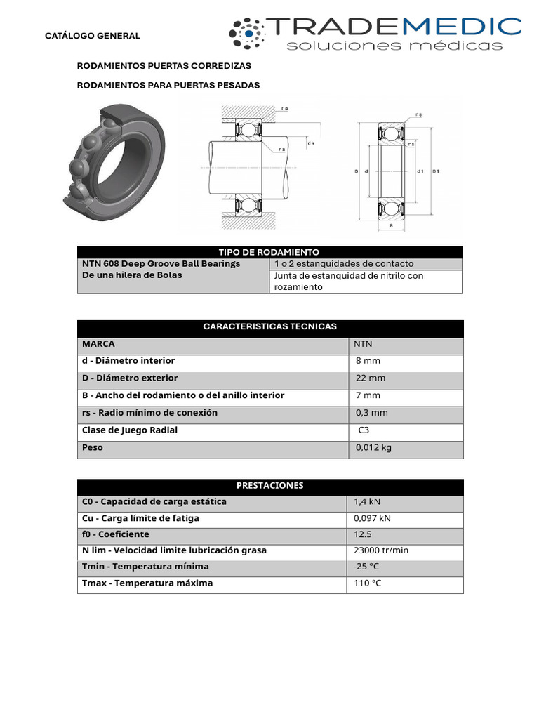 FICHA TECNICA BASES Y RODAMIENTOS_mod | PDF | Ingeniería mecánica
