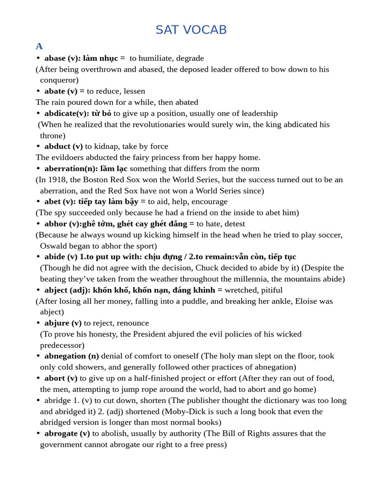 SAT VOCAB | PDF