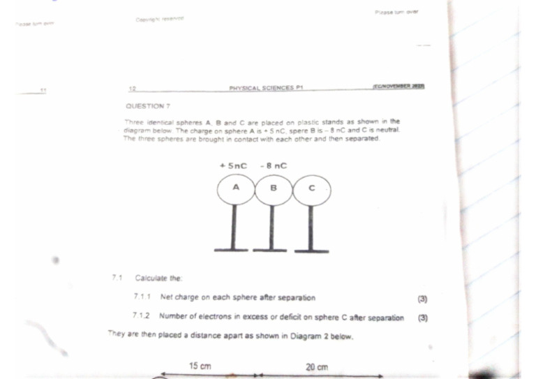 Electrostatics Practice Questions Grade 11 | PDF