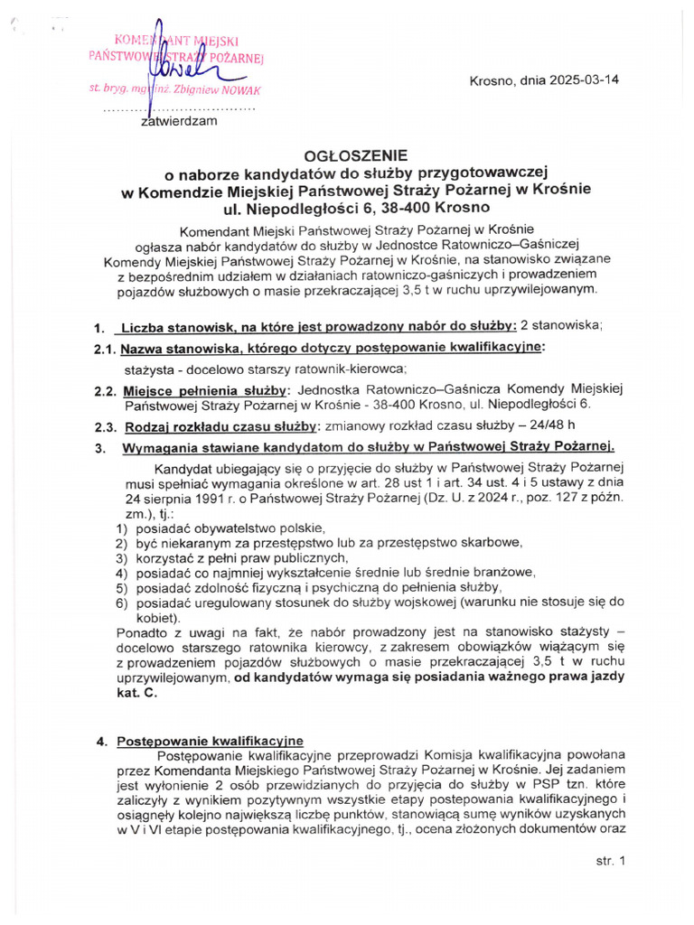 Nabór Do Służby | PDF