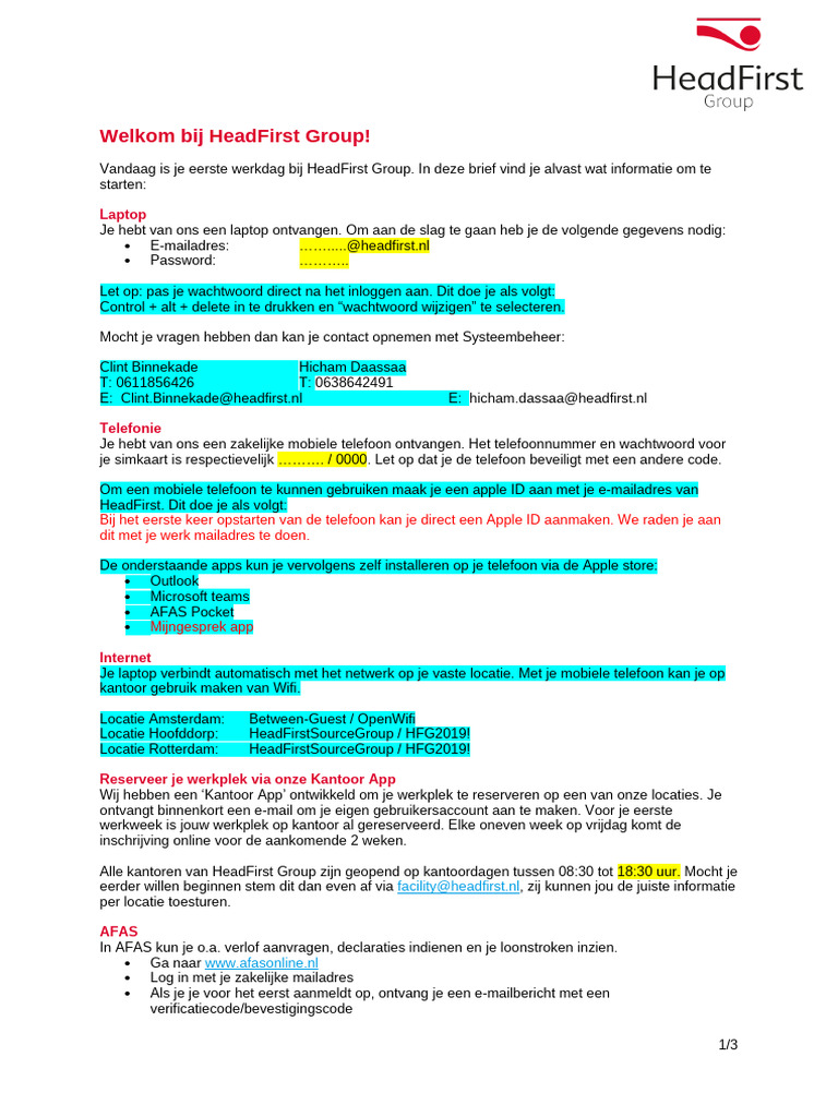 Welkomstbrief HFBG 2021 - DRAFT v2 | PDF