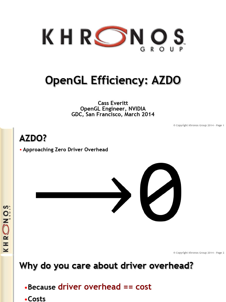 Khronos OpenGL Efficiency GDC Mar14 | PDF | Graphics Processing Unit | Texture Mapping