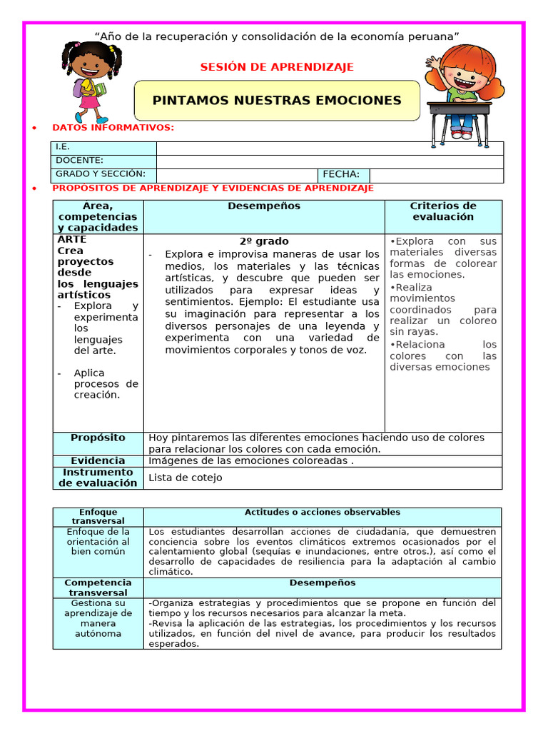 Pintando Emociones en el Aula | PDF | Aprendizaje | Evaluación