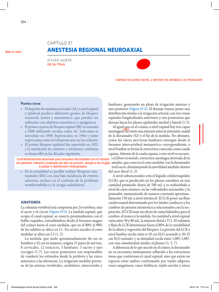 2. ANESTESIA NEUROAXIAL (CAP 37) | PDF | Disability | Swimming