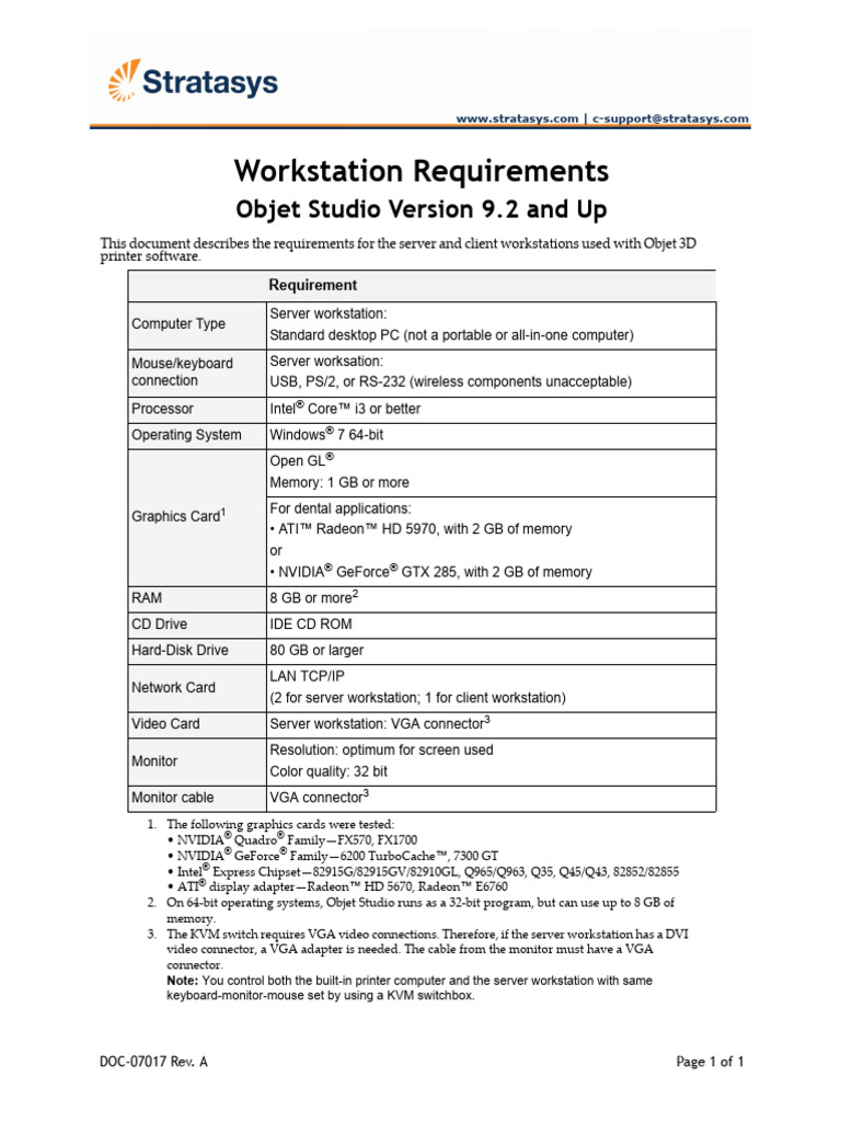 Objet Studio Workstation Requirements | PDF | Workstation | Computer ...