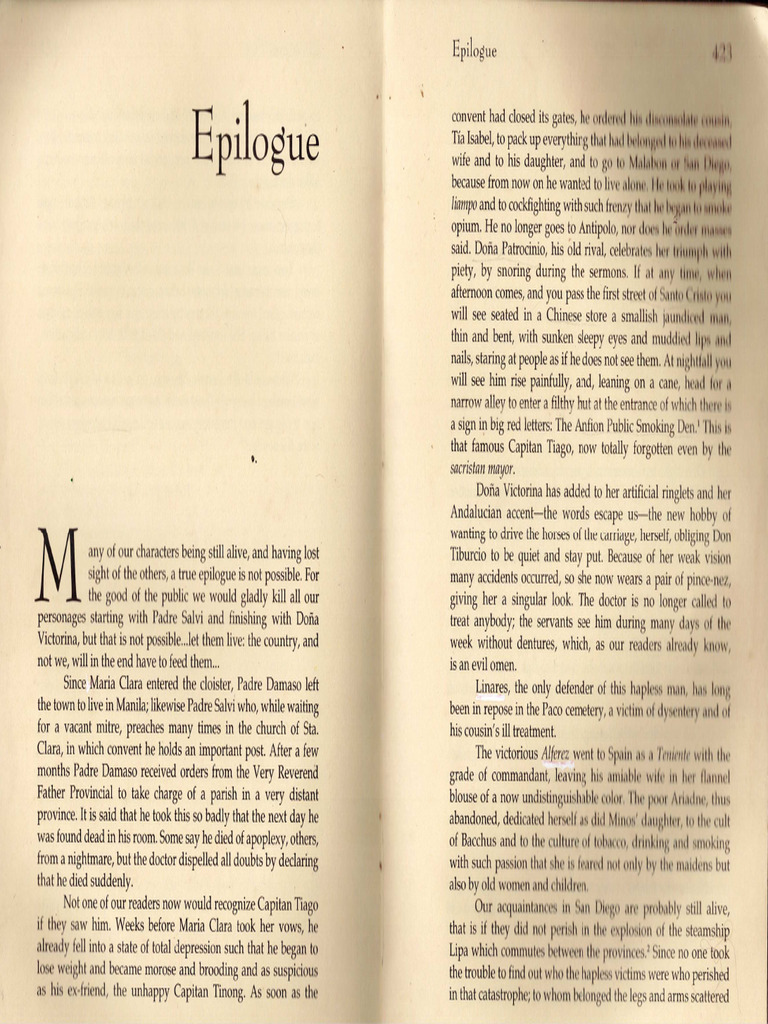 Epilogue - Noli Me Tangere - Jose Rizal | PDF