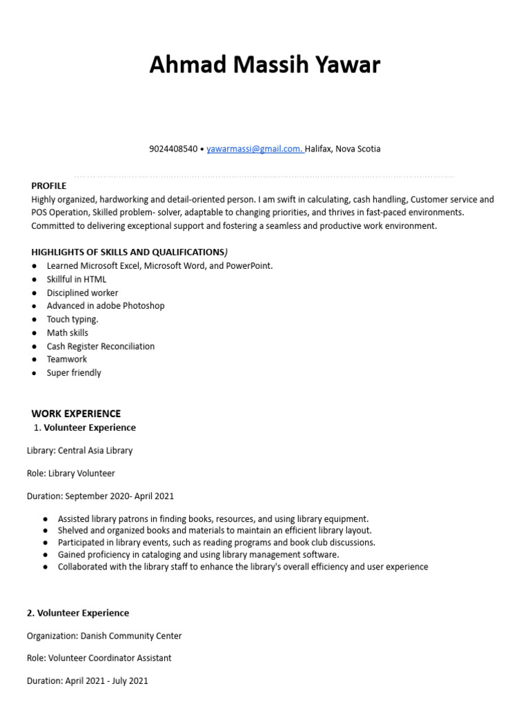 Ahmad Massih Resume | PDF