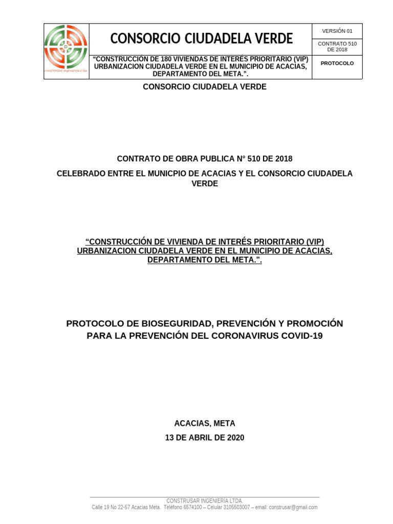 Plan de Aplicacion Del Protocolo Sanitario para La Obra (Papso) | PDF | Lavado de manos | Agua