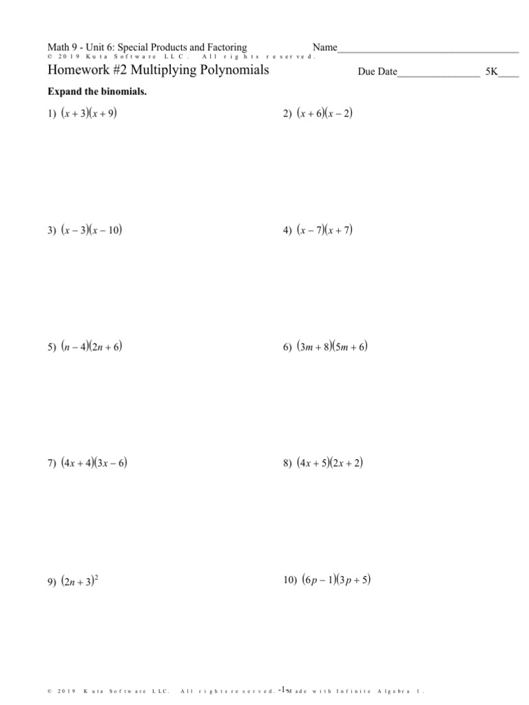 HW 03:27 Multiplying Polynomials Answer Vkey | PDF | Algebra | Mathematics