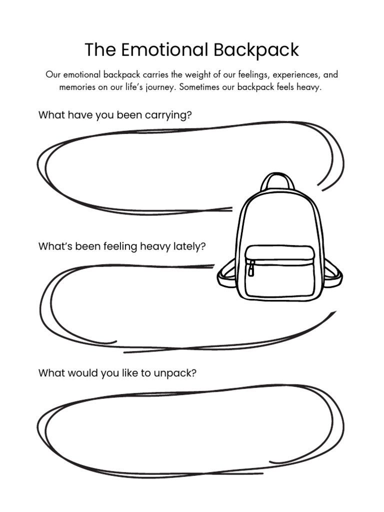 Emotional Backpack Worksheet | PDF