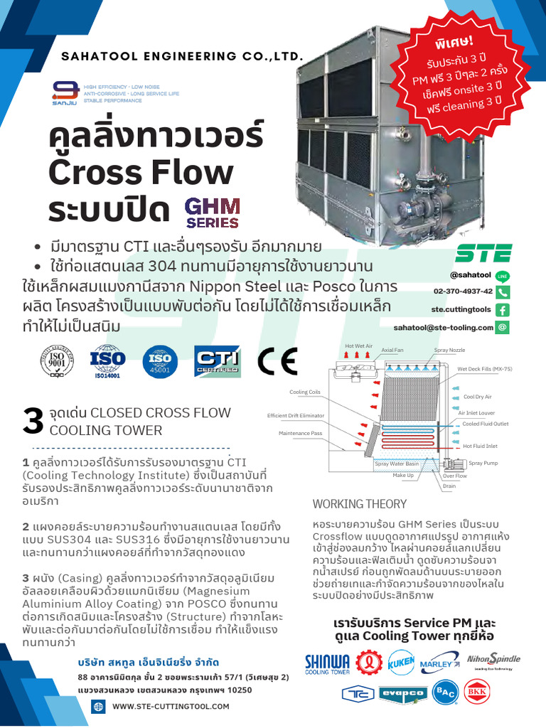 STE-SJ คูลลิ่งทาวเวอร์ Cross Flow แบบปิด Thai | PDF