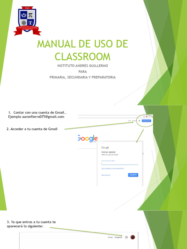 Manual Classroom Instituto Andrés Guillermo | PDF