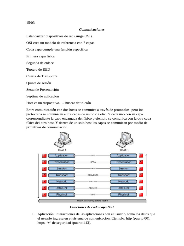 Capas OSI - Comunicaciones | PDF | Protocolos de internet | Enrutador (Computación)