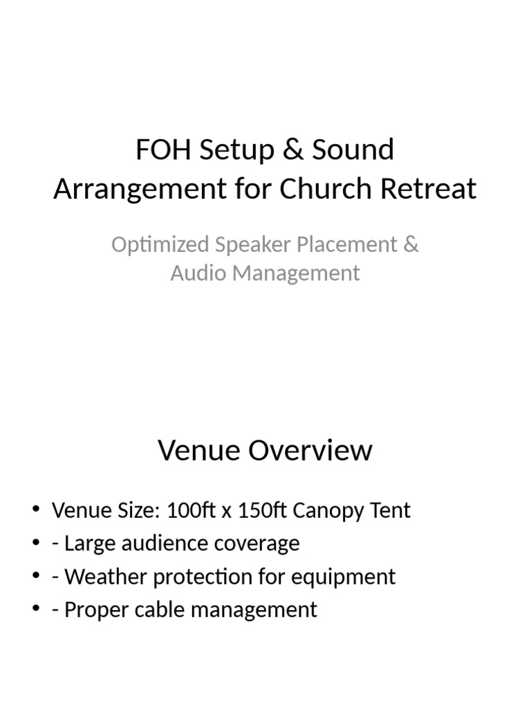 FOH Setup Presentation | PDF