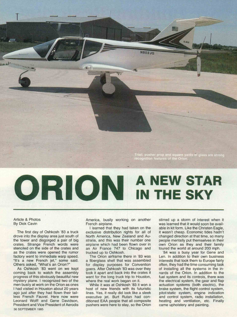 Orion A New Star in The Sky | PDF | Aviation | Aircraft