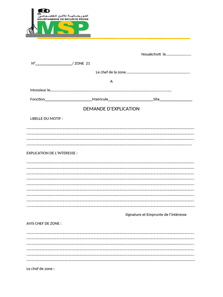 Demande D Explication | PDF