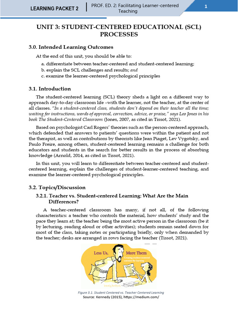 PROF ED 2 Unit 3 Student Centered Educational Processes | PDF | Learning | Educational Assessment