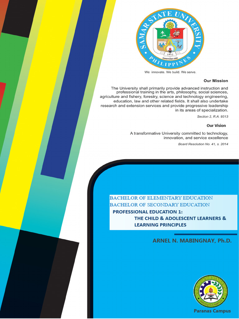 PROF. ED. 1 the Child Adolescent Learners Learning Principles | PDF ...