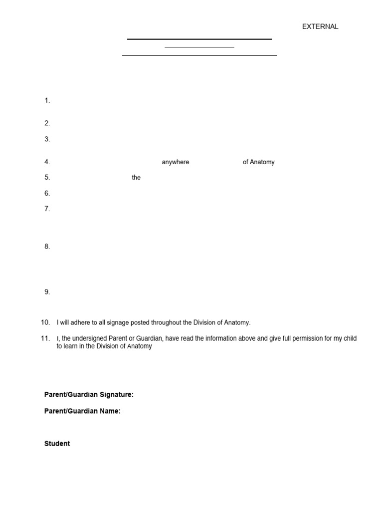 Anatomy Museum Form Student Version 2025 | PDF | Formaldehyde ...