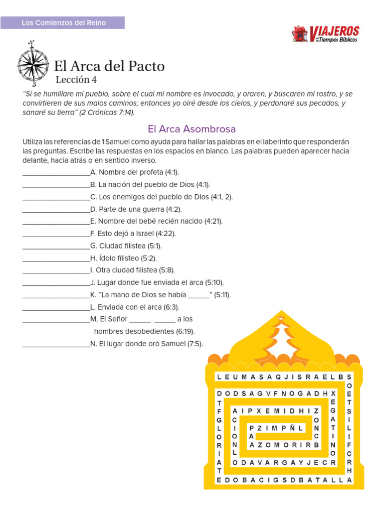 Leccion 4 Hojas de Actividades Los Comienzos Del Reino | PDF | Libros ...