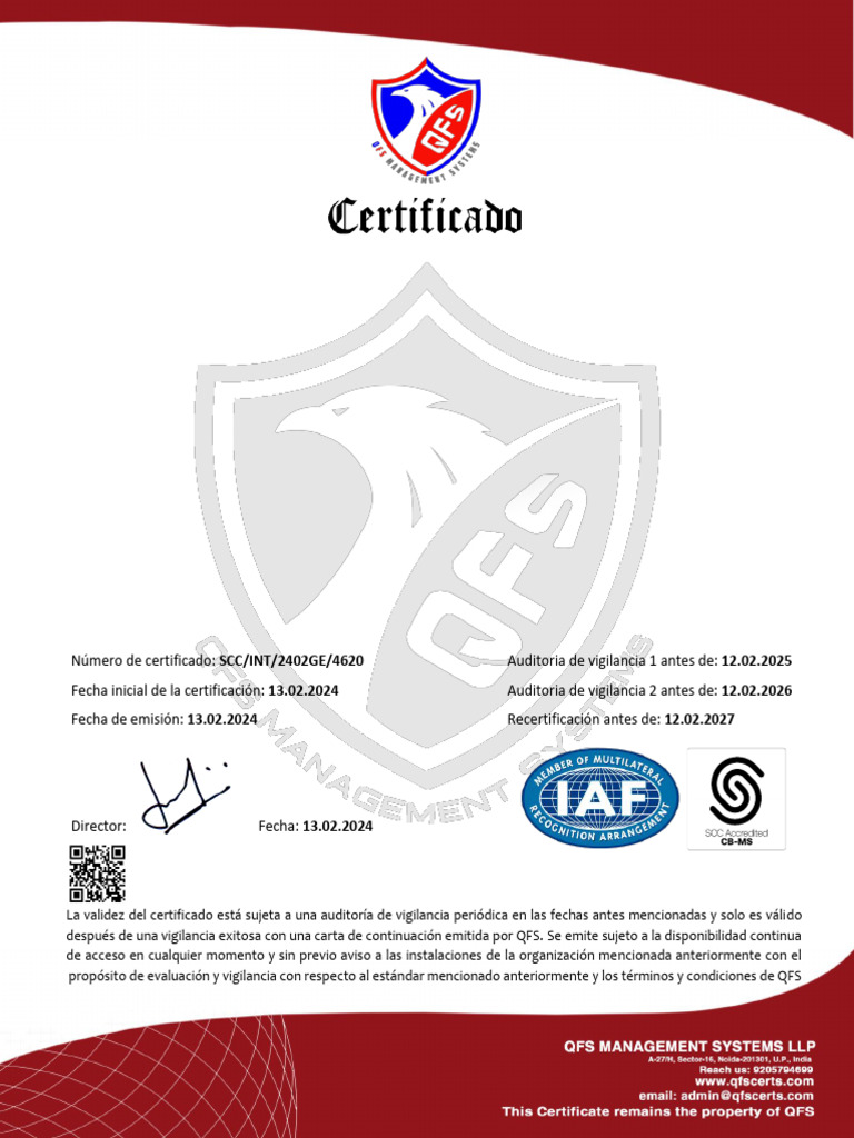 Certificación ISO 9001:2015 Garken Medical | PDF