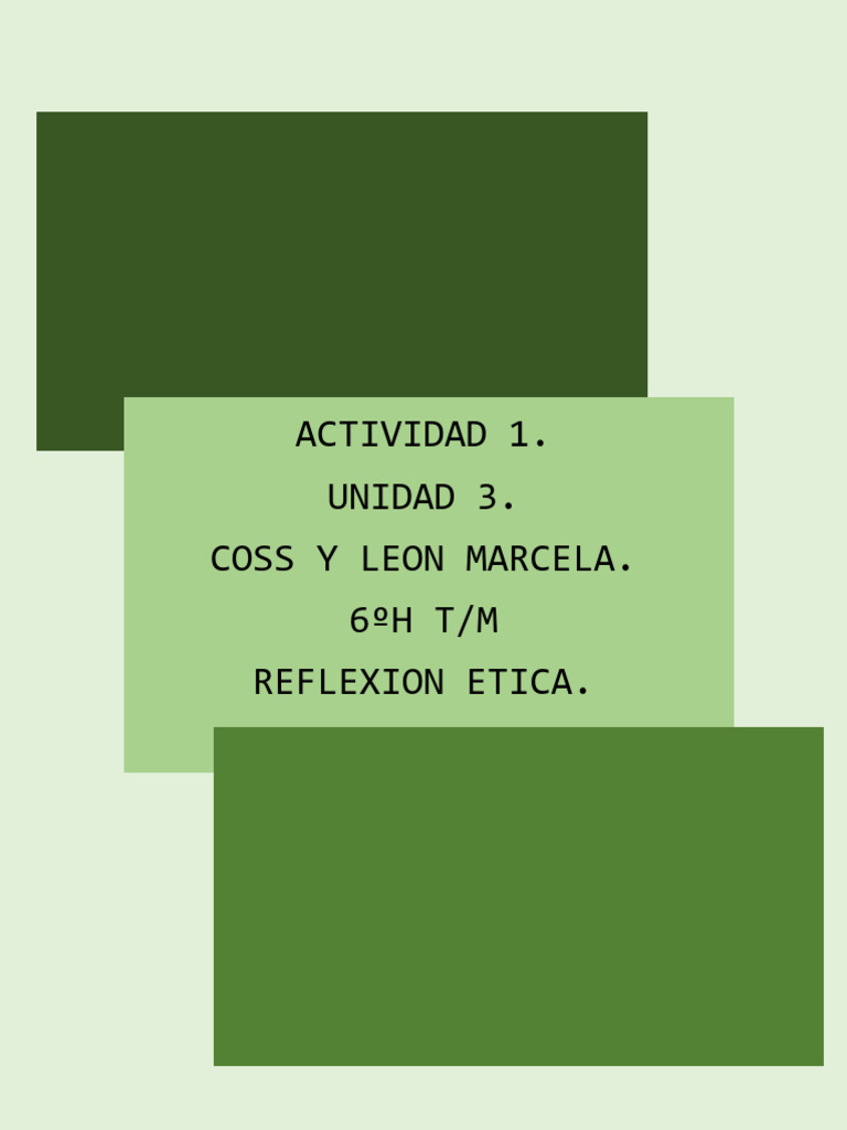 MCYL - Act. 1 - U3 - Reflexión Ética - Libro | PDF | Contaminación | Agua