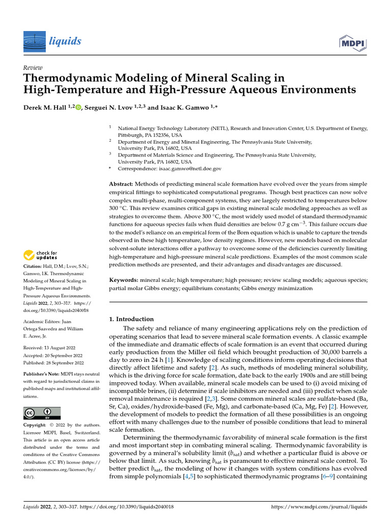 Thermodynamic_Modeling_of_Mineral_Scaling_in_High- | PDF | Solubility | Chemical Equilibrium