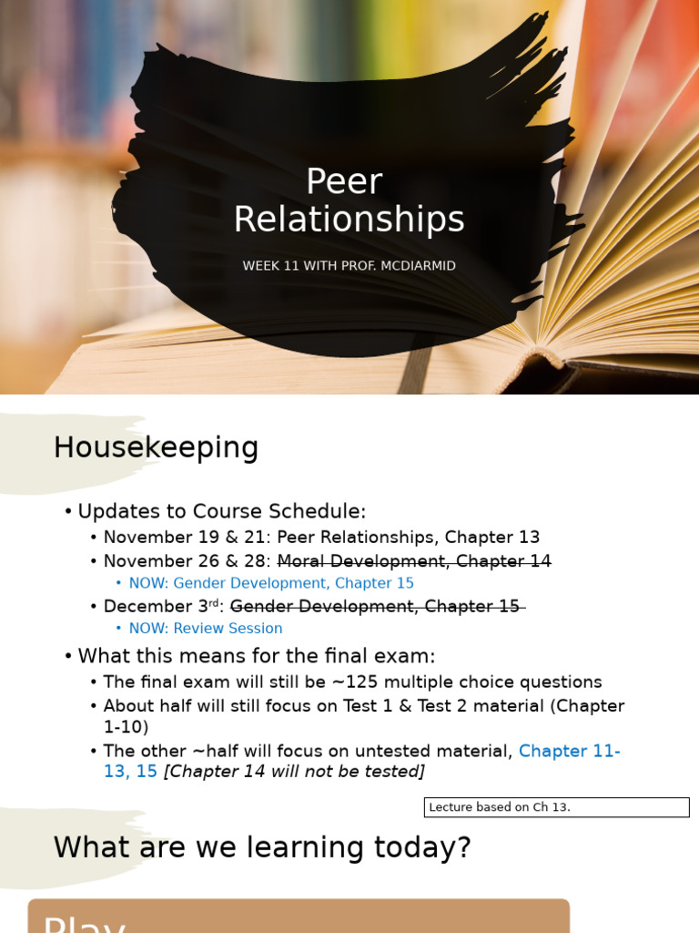 211 - W11 - Peer Relationships - Part 2 (Post for Students) (3) | PDF | Attachment Theory ...
